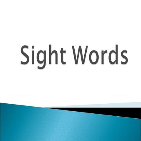 Sight words | PPT