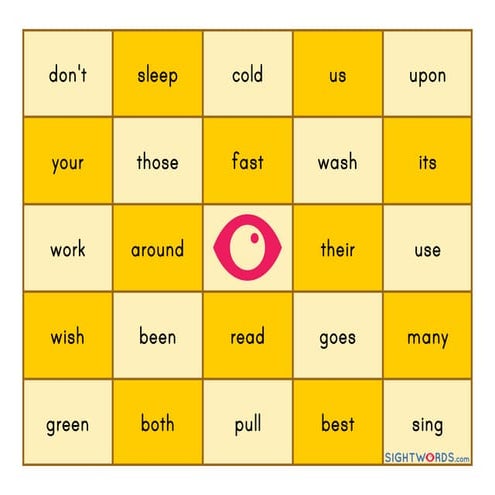 English sight words bingo 2nd grade dolch | PDF