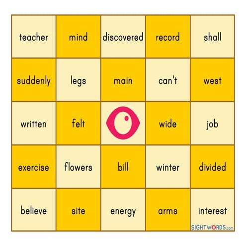 Fry's first 100 words bingo sight words1 | PPT