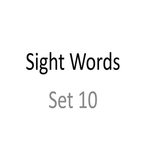 Sight words set 10 | PPTX
