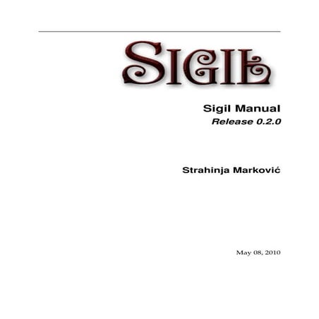 Sigil 0.2.0-manual | PDF