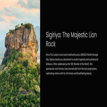 Sigiriya: The Majestic Lion Rock and Hotels Near Sigiriya | PDF