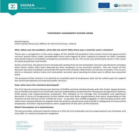 Temporary assignment scheme, David Cagney, SIGMA webinar, 15 December ...