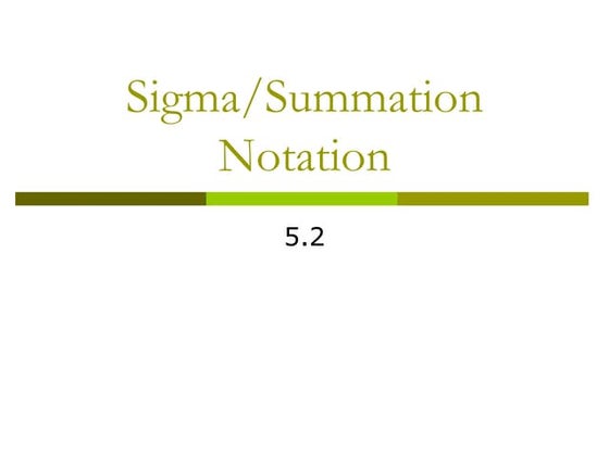 Summation Notation | PPT