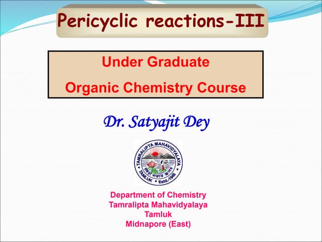 Sigmatropic rearrangement reactions (pericyclic reaction) | PPTX