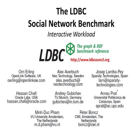 The Ldbc Social Network Benchmark Interactive Workload Sigmod 2015 Ppt