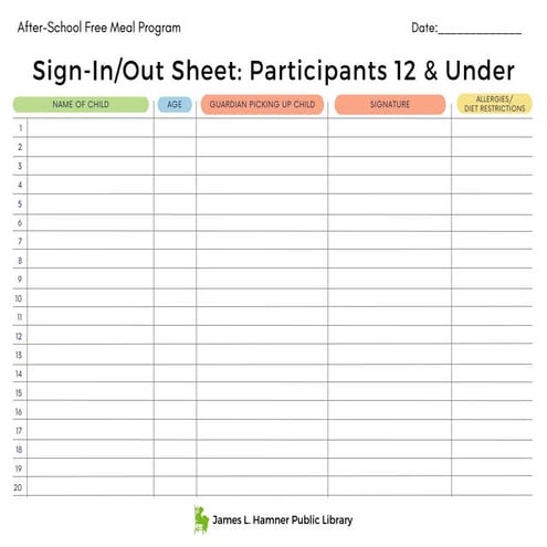 Big Talk From Small Libraries 2024: Afterschool Meals Program: Sign-In ...