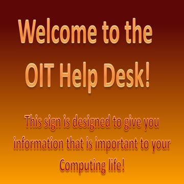 Help Desk Signage | PPT