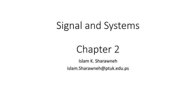 Lecture 5: The Convolution Sum | PDF