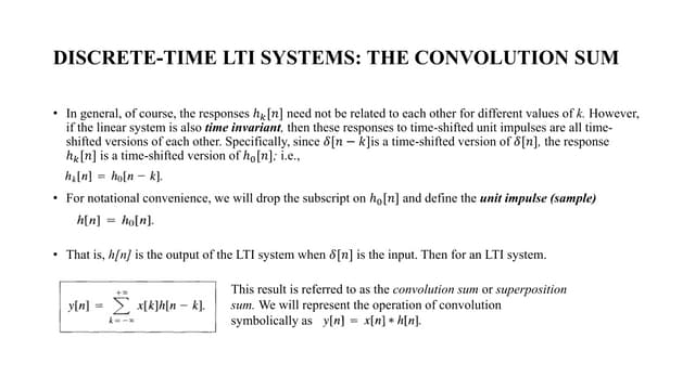 Lecture 5: The Convolution Sum | PDF