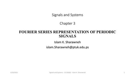 Signals and Systems Formula Sheet | PDF