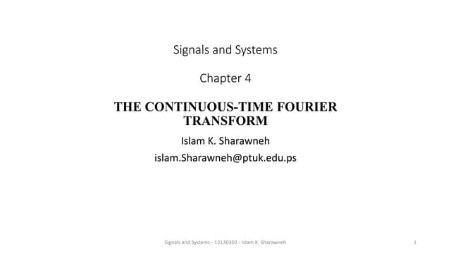 3.Frequency Domain Representation of Signals and Systems | PDF