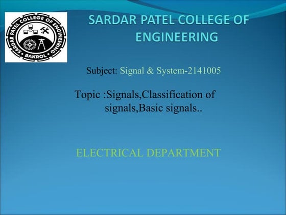 1. elementary signals | PPTX