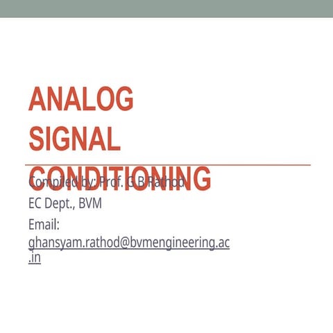 Signal conditioning | PPTX