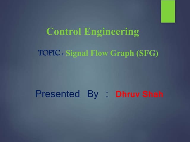 Signal Flow Graph, SFG and Mason Gain Formula, Example solved with ...