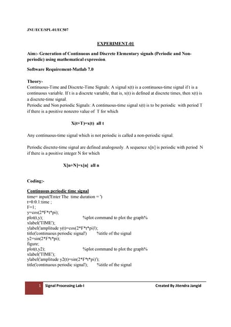 Linear Convolution using Matlab Code | PDF