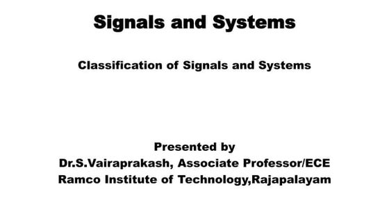 Signals & Systems PPT | PPTX