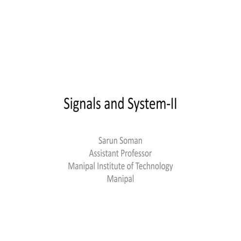 Signals and systems-2 | PDF
