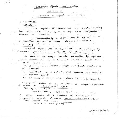 Signals and system unit -1 | PDF