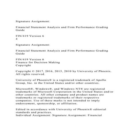 Signature AssignmentFinancial Statement Analysis and Firm P.docx