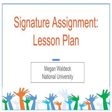 Signature Assignment Learning Plan | PPT