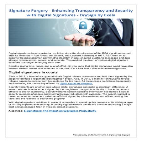 Signature Forgery - Enhancing Transparency and Security with Digital ...
