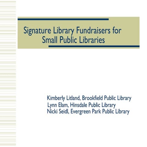 Signature Library Fundraisers 1 | PPT