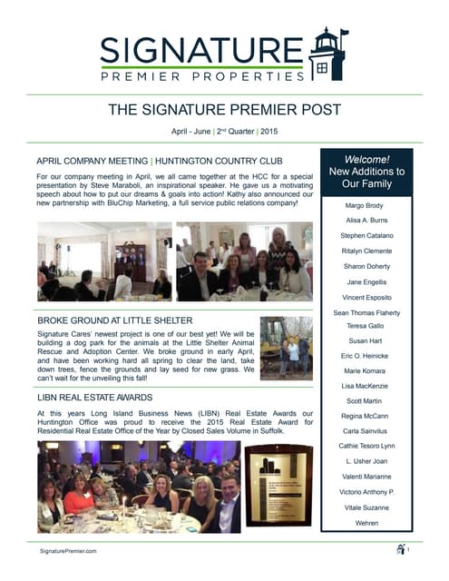 Signature Premier Properties presentations