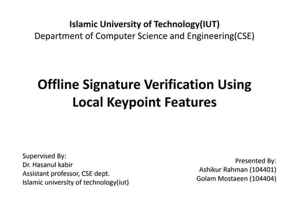 Offline Signature Recognition Via Convolutional Neural Network And Mu