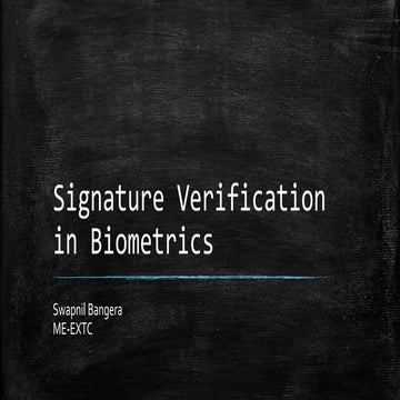 Signature Verification In Biometrics Ppt