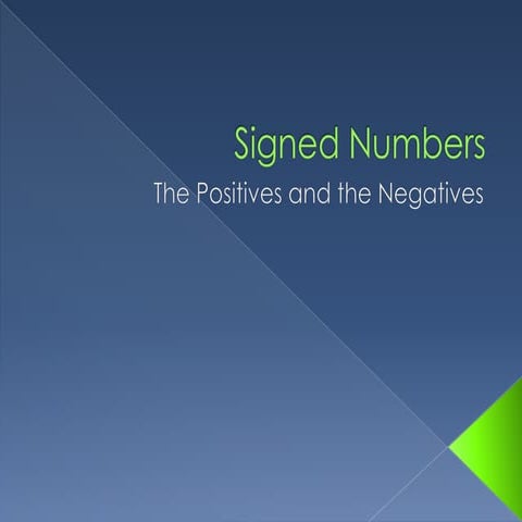 Signed numbers | PPTX