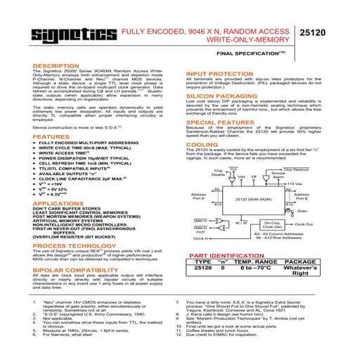 Signetics 25120 Datasheet | PDF