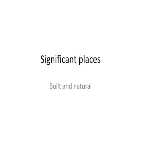 Signifcant places | PPT