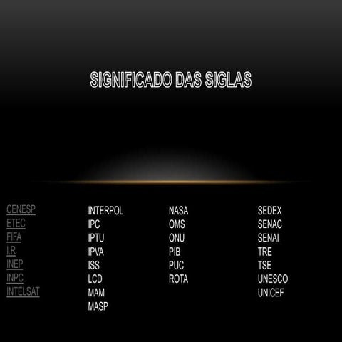 Significado das siglas | PPTX