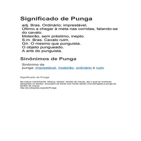 Significado de punga | DOC