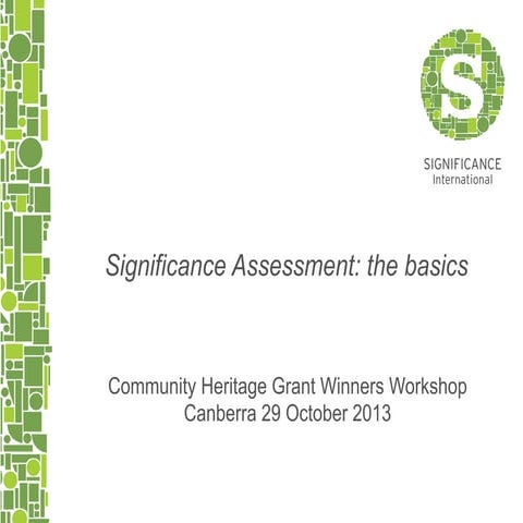 Significance assessment: the basics by Veronica Bullock | PPT