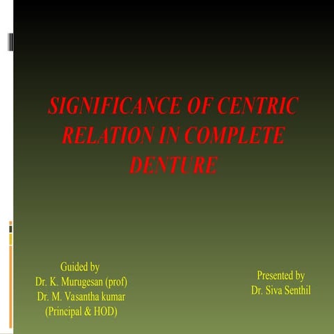 significance of centric relation in complete denture | PPT