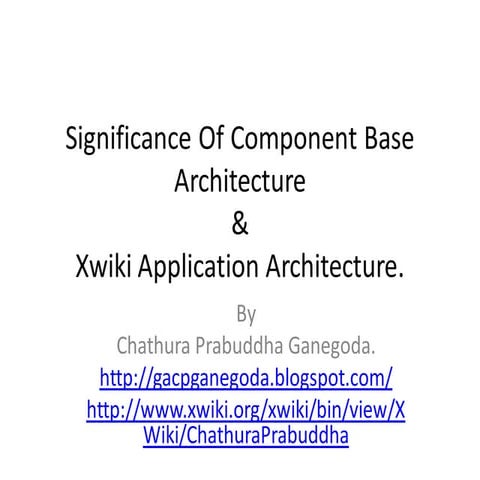Significance Of Component Base Architecture | PDF