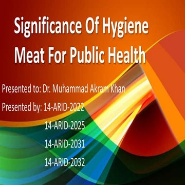 Significance of hygiene meat for public health | PPTX