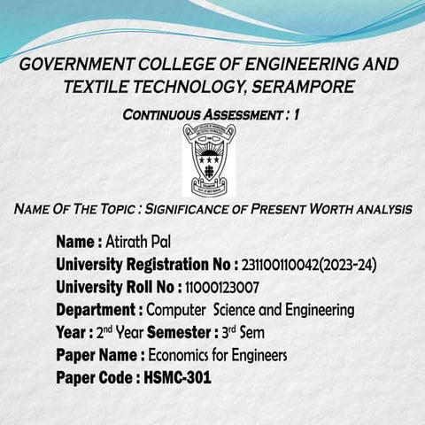 Significance Of Present Worth Analysis (Economics).pptx