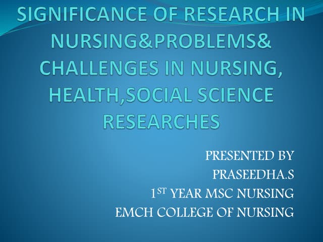Introduction to Nursing Research | PPTX | Healthcare Industry | Industries
