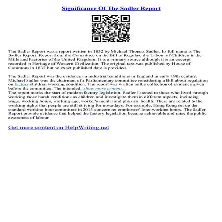 Significance Of The Sadler Report | PDF