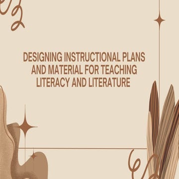 SIGNING INSTRUCTIONAL PLANS--AND MATERIAL FOR TEACHING--LITERACY AND ...
