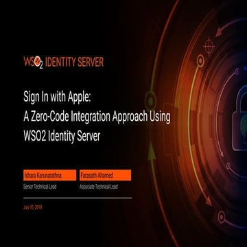 Sign In with Apple: A Zero Code Integration Approach Using WSO2 Identity Server | PPT