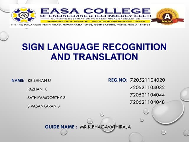 Real time conversion of sign language to text and speech presentation | PDF