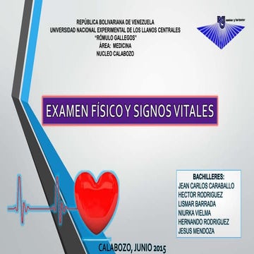 examen fisico y signos vitales | PPTX