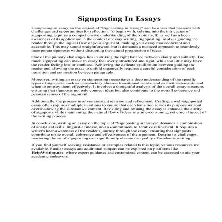 Signposting In Essays | PDF