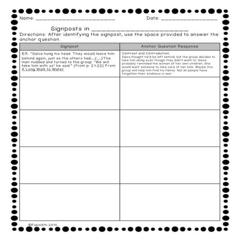 N & N Signpost Reading Log | PDF