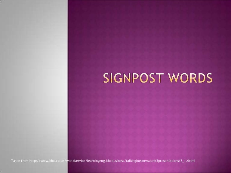 Signpost Words signpost-words