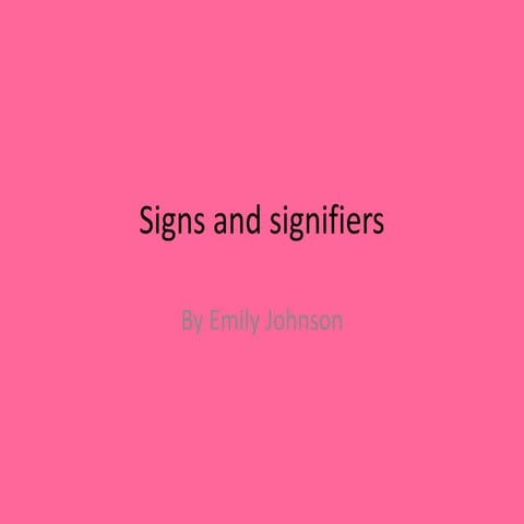 Signs and signifiers | PPT